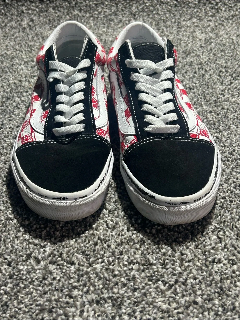 Vans | Shoes | Vans Old School Sneakers Black White Red Checker Skate ...